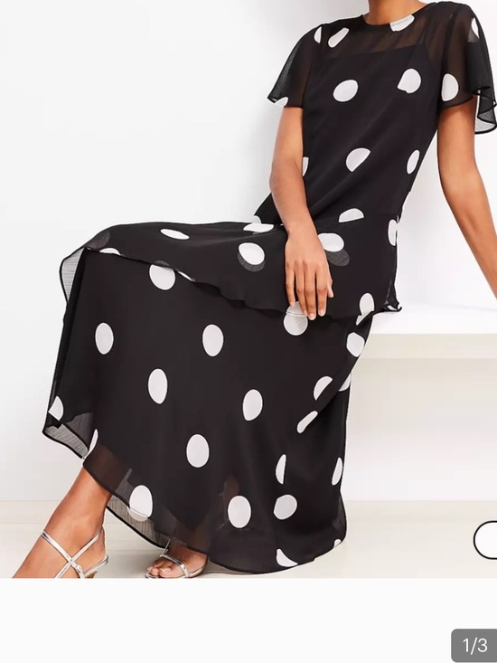 Dresses | Black And White Polka Dot Flutter Sleeve Maxi Dress | Poshmark
